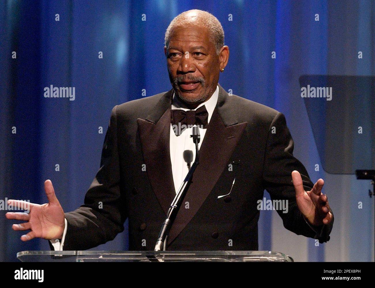 Actor Morgan Freeman speaks about actress Blythe Danner at the 2004 ...