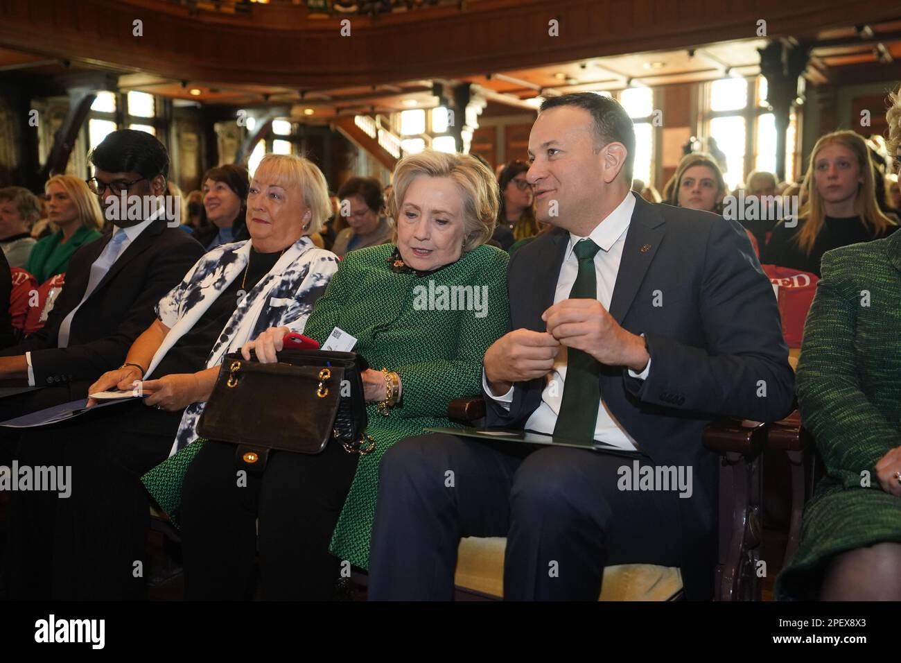 Taoiseach Leo Varadkar with Monica McWilliams and Hillary Clinton at ...