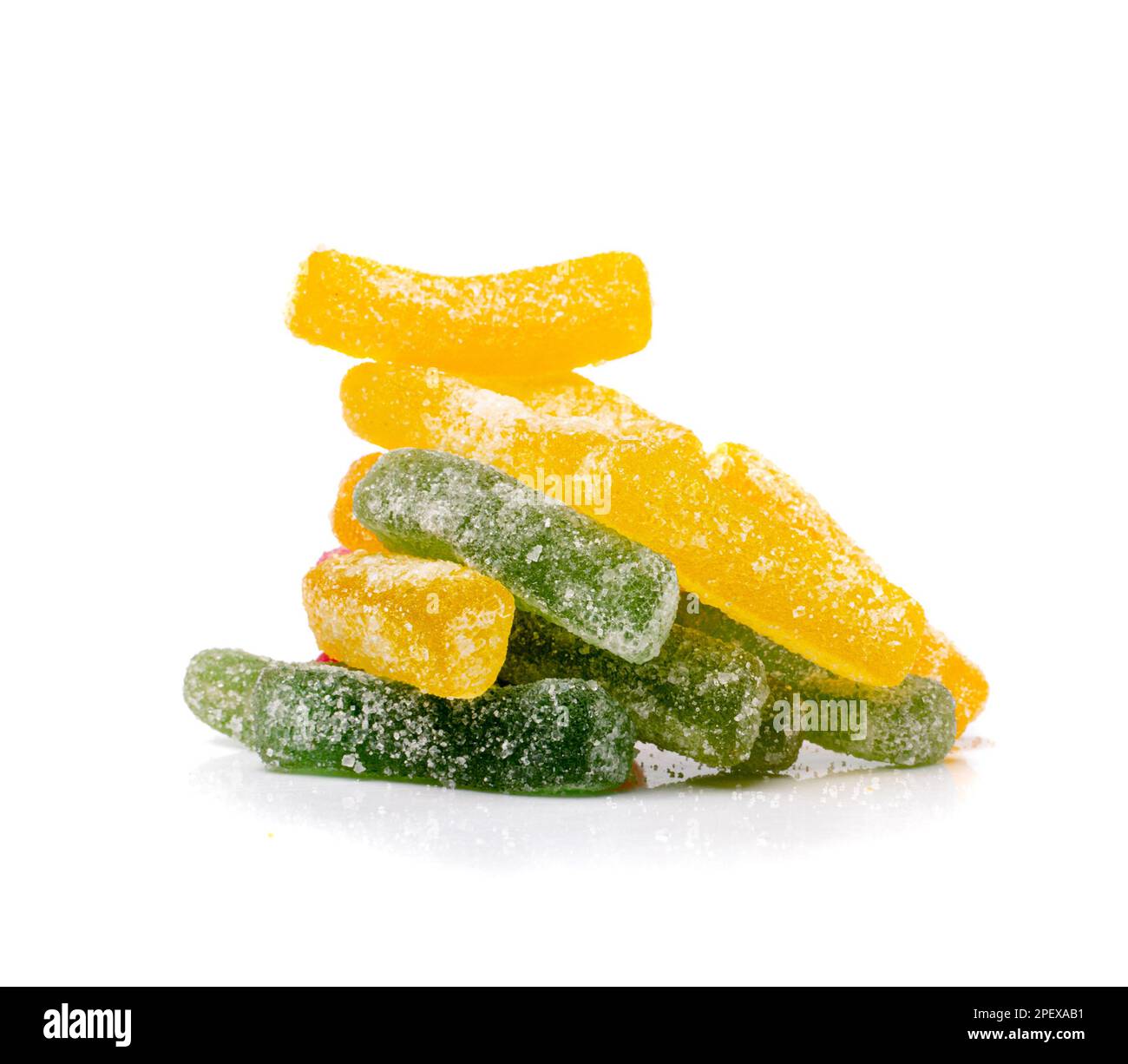 Round Gummy Candy Pile Isolated, Chewing Colorful Marmalade Sticks ...