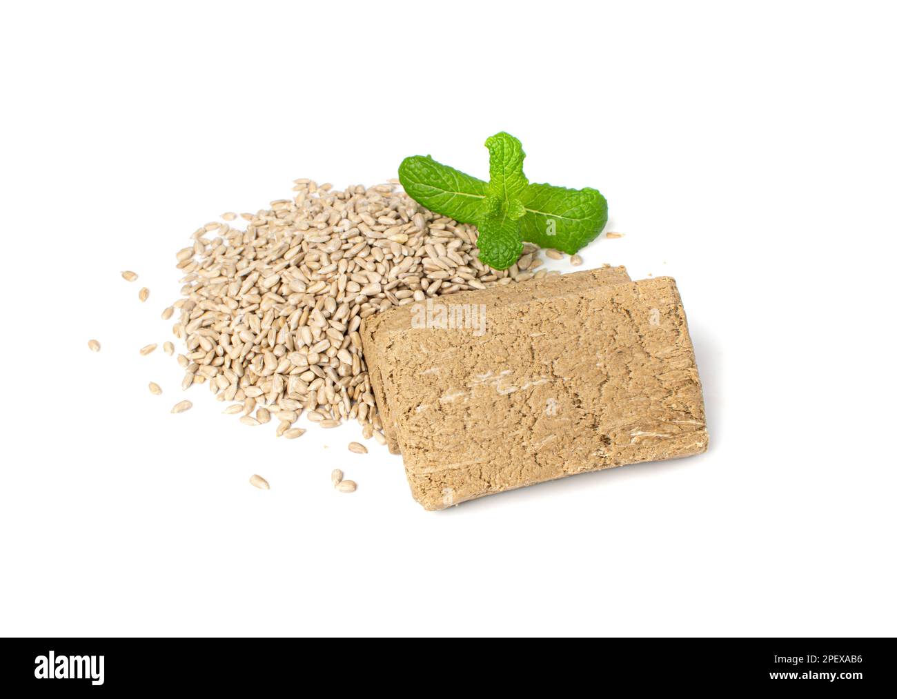 Halva Pieces Pile Isolated, Sunflower Halawa, Halvah or Halwa with Sunflower Seeds on White ...