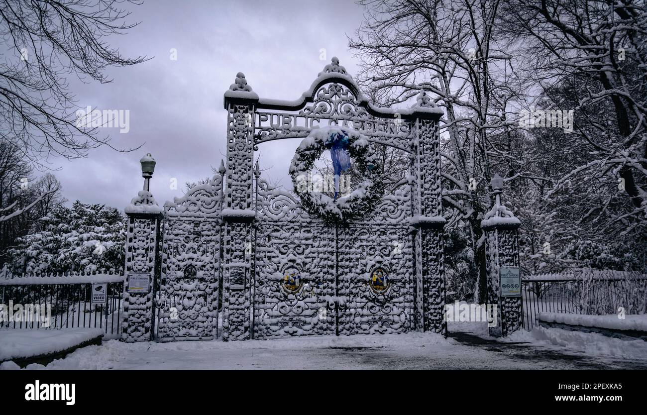 Wrought-iron gates of Halifax Public Gardens National Historic Site of ...