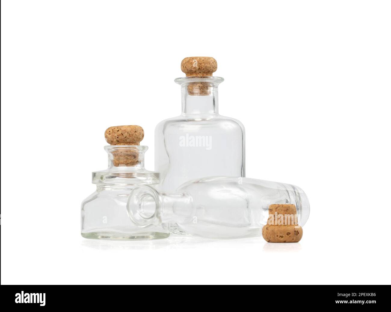 Old Glass Bottle Isolated, Vintage Bottles Collection on White ...