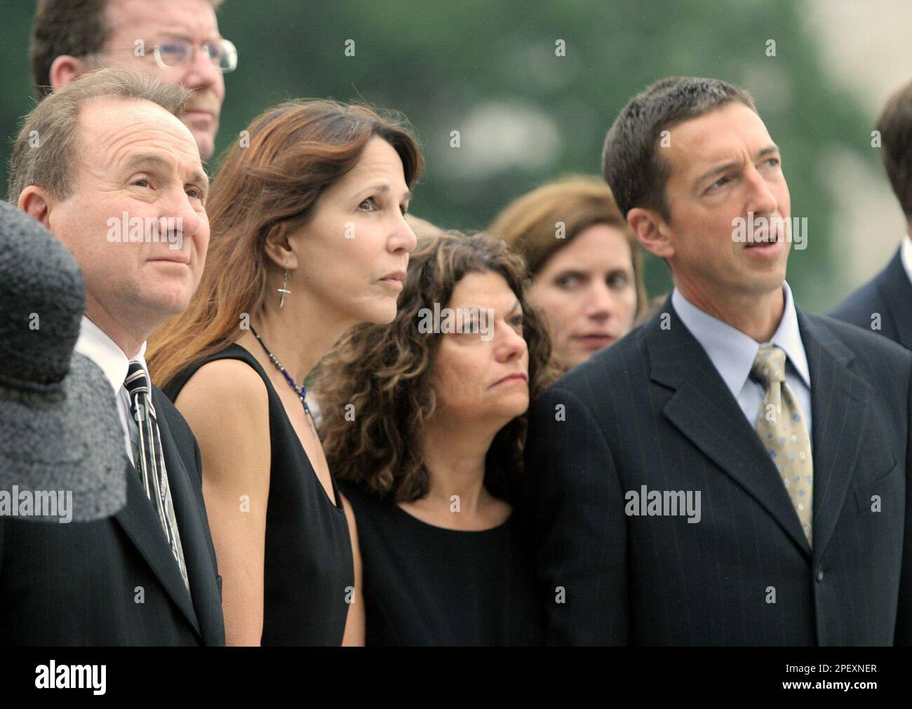 Members of the Reagan family watch as former President Reagan's body is ...