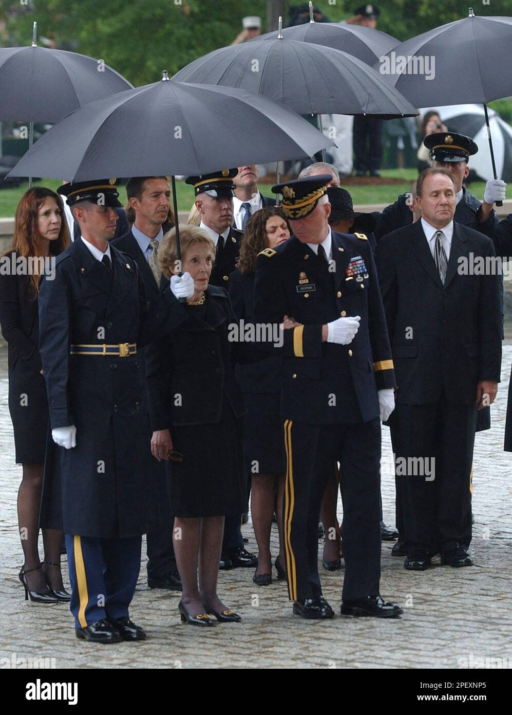 Members of former President Ronald Reagan's family, from left, daughter ...