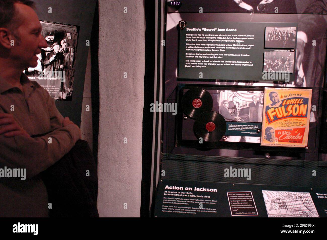 Jim Fricke, left, senior curator at the Experience Music Project museum ...