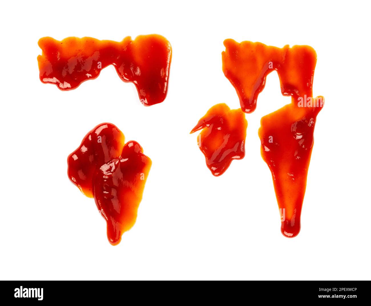 Ketchup Drops Set Isolated Tomato Sauce Splash Catsup Stain Hot Puree Spill Red Dressing