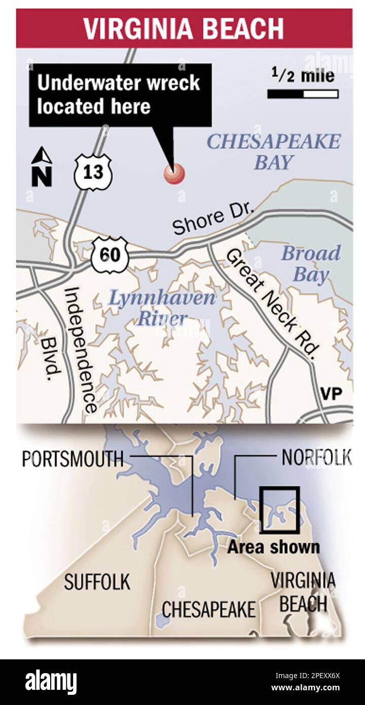 This is a map showing the location of shipwreck located in the waters ...