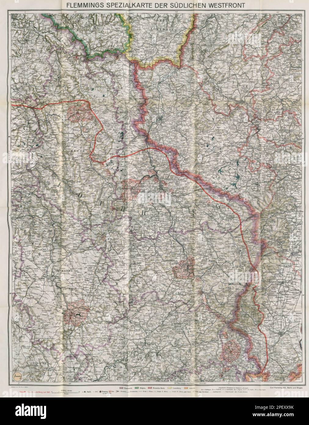 Special map of the southern western front Stock Photo - Alamy