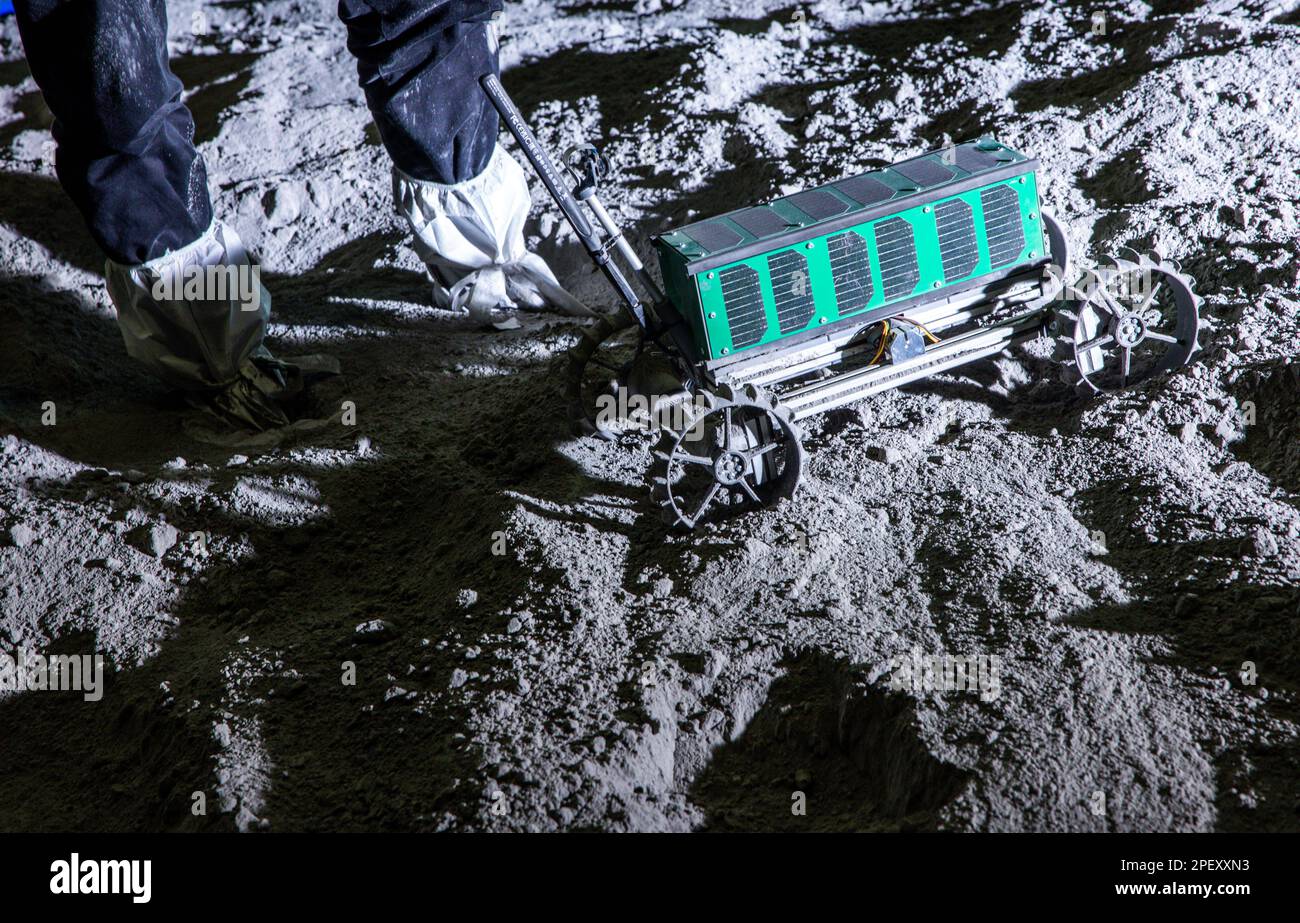 Laage, Germany. 16th Mar, 2023. The HiveR rover from the Berlin-based ...