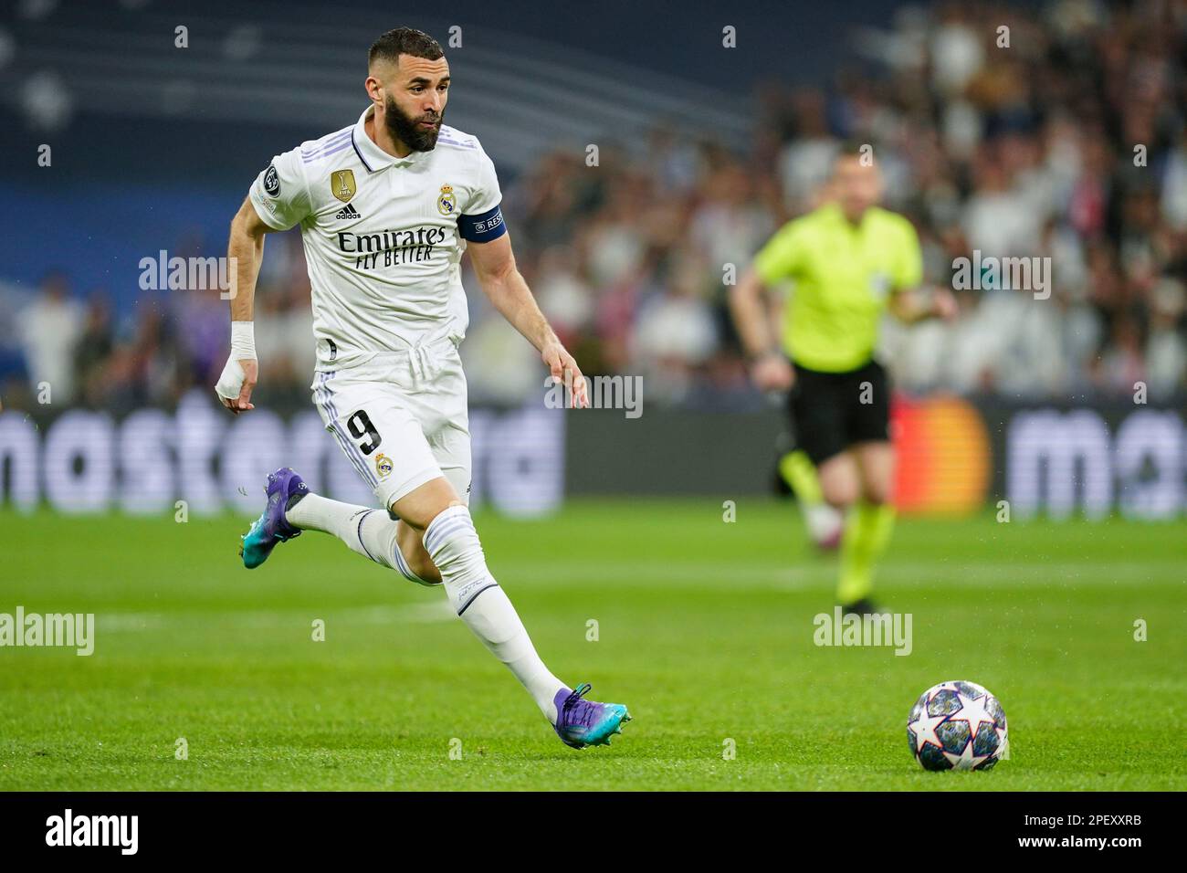 Karim Benzema of Real Madrid during the UEFA Champions League match ...