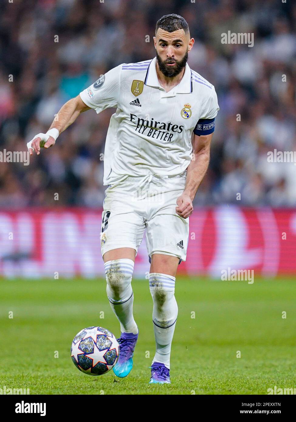 Karim Benzema of Real Madrid during the UEFA Champions League match ...