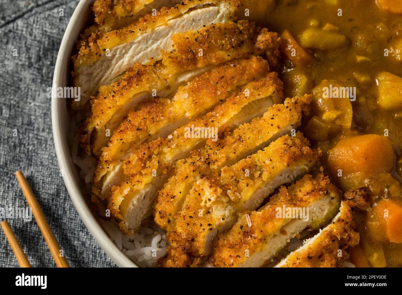 Japanese Chicken Katsu Curry Stew with Rice Stock Photo - Alamy