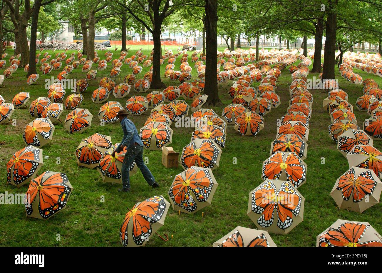 Installation artist Victor Matthews constructs a grid of nearly 3,000 ...