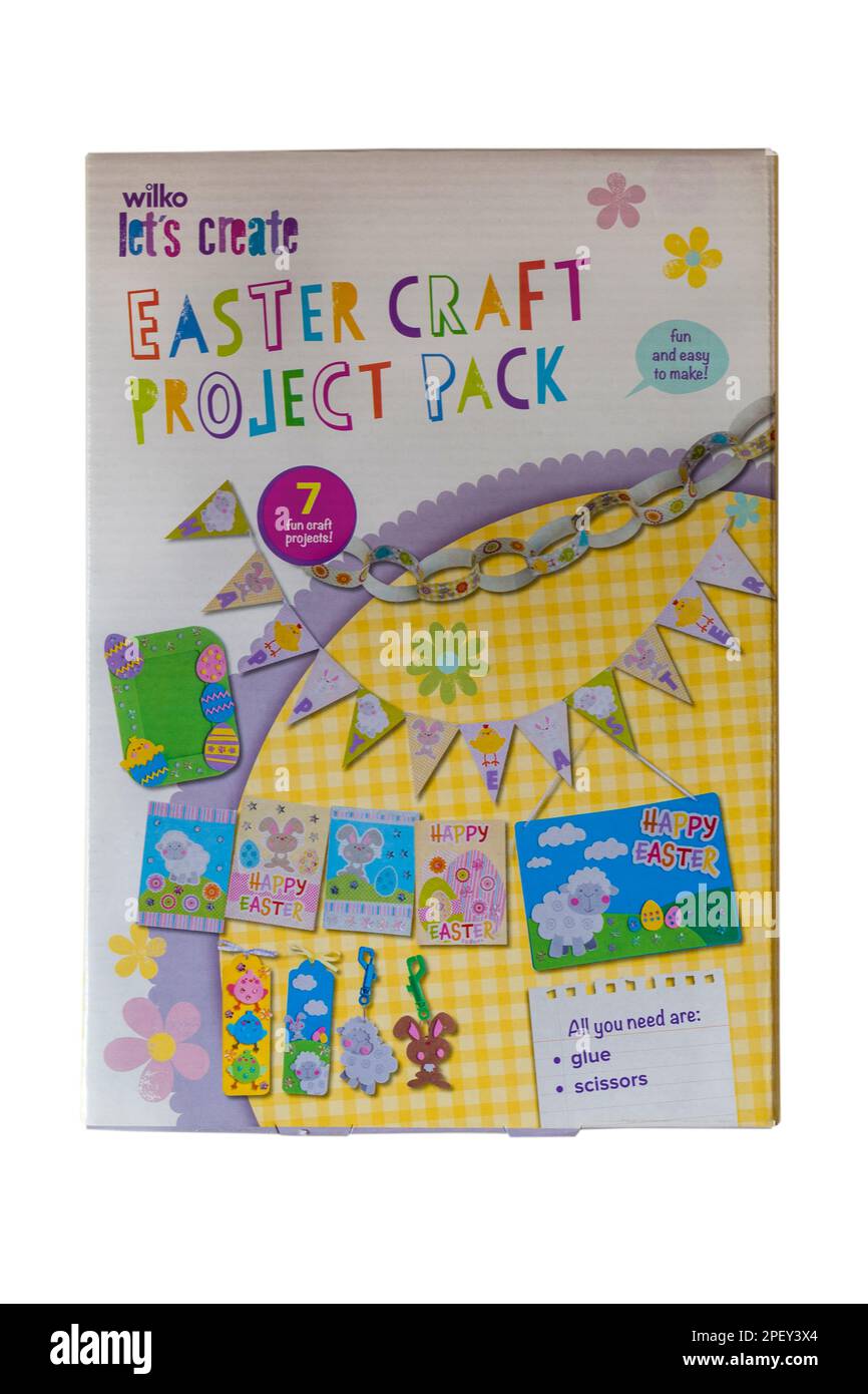 let's create Easter Craft Project Pack from Wilko isolated on white ...