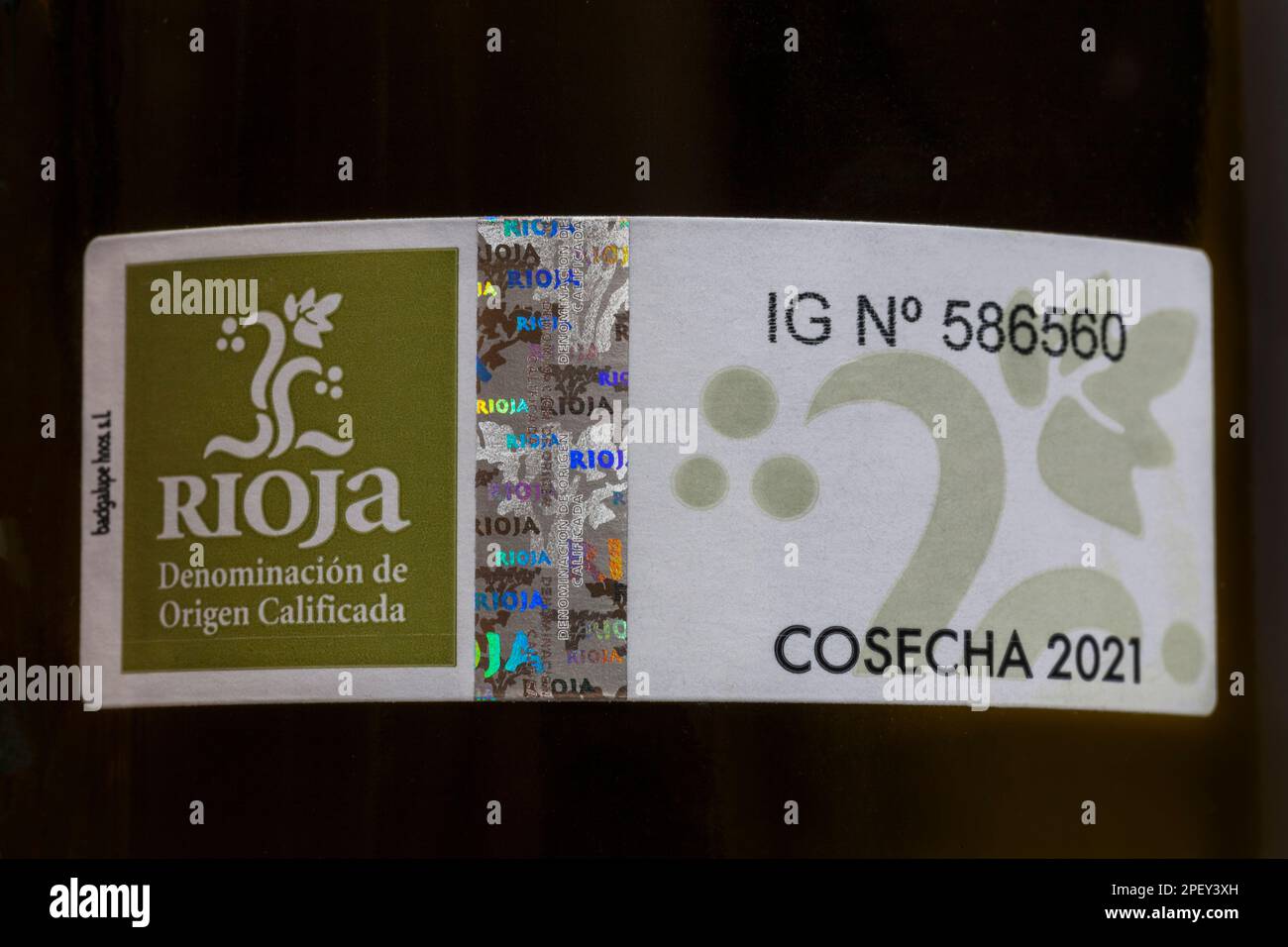 Rioja label on bottle of Morum Rioja blanco bottle of white wine ...