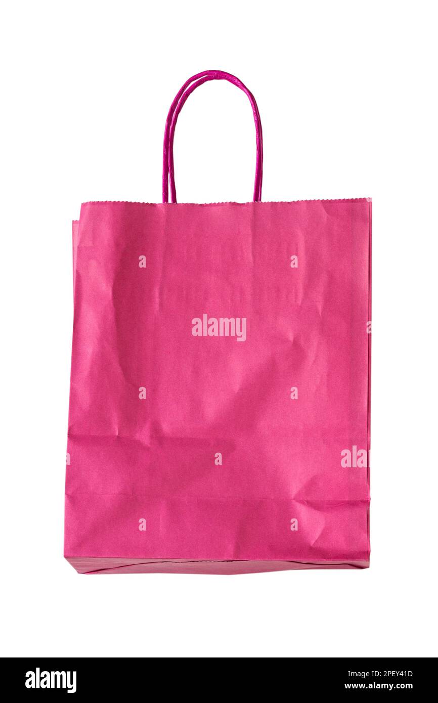 pink gift bag isolated on white background Stock Photo - Alamy