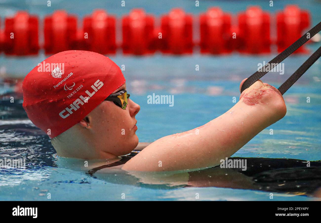 Great Britain’s Ellie Challis prepares for the Women’s MC 150m ...