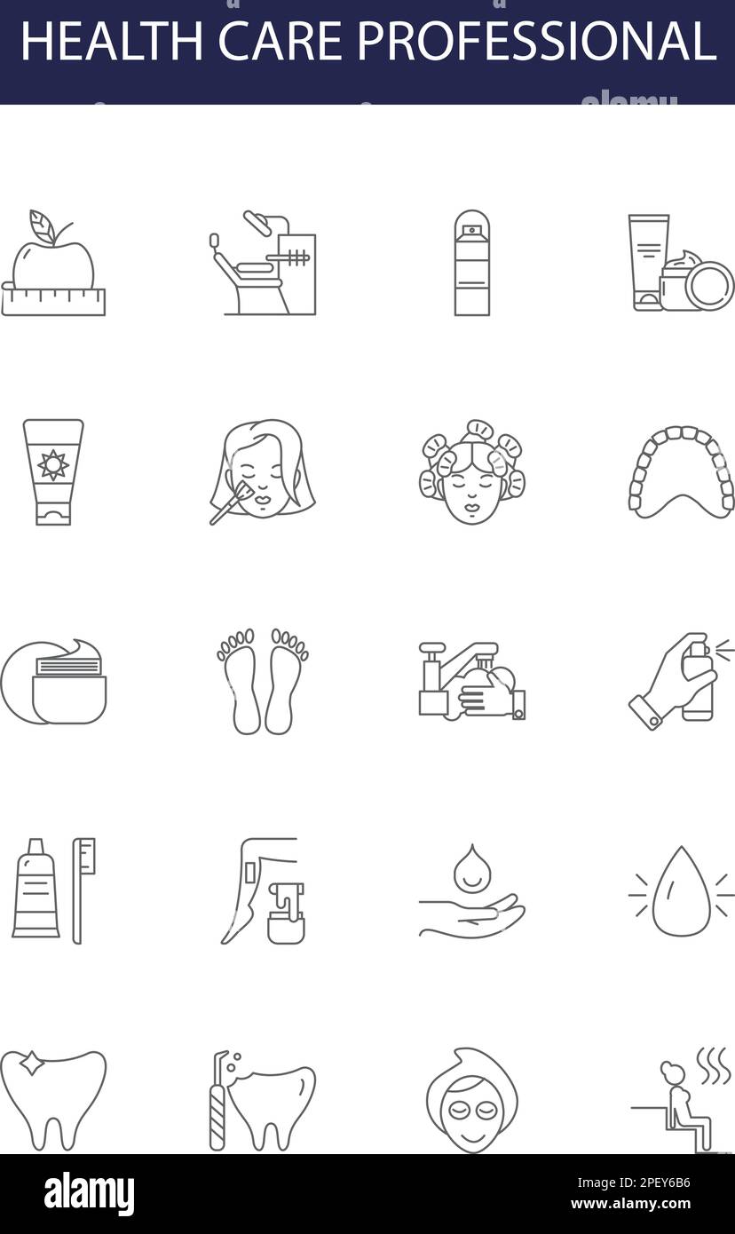 Health care professional line vector icons and signs. Nurse, Physician ...