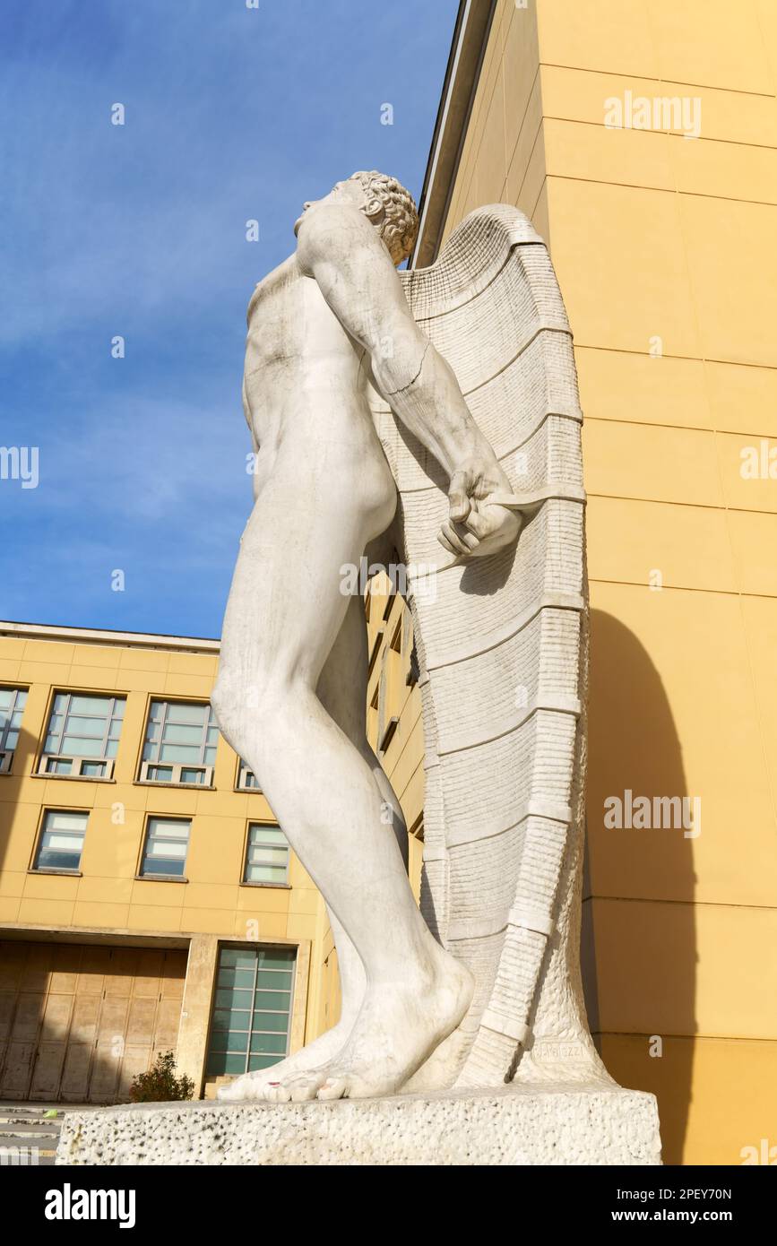 The five metres high statue of Icarus in Piazzale della Vittoria in ...