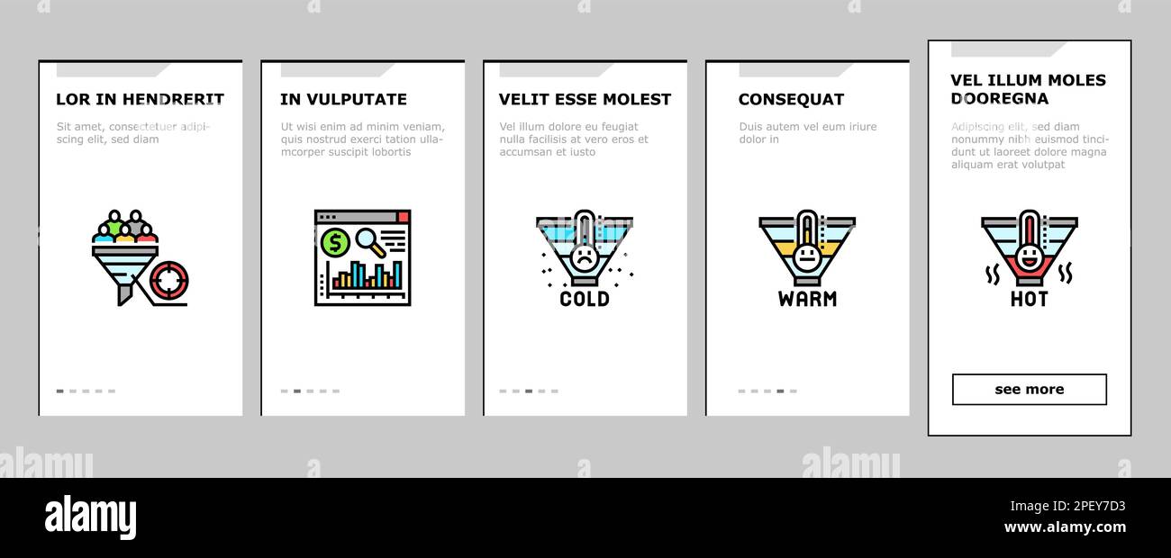 lead marketing generation onboarding icons set vector Stock Vector ...