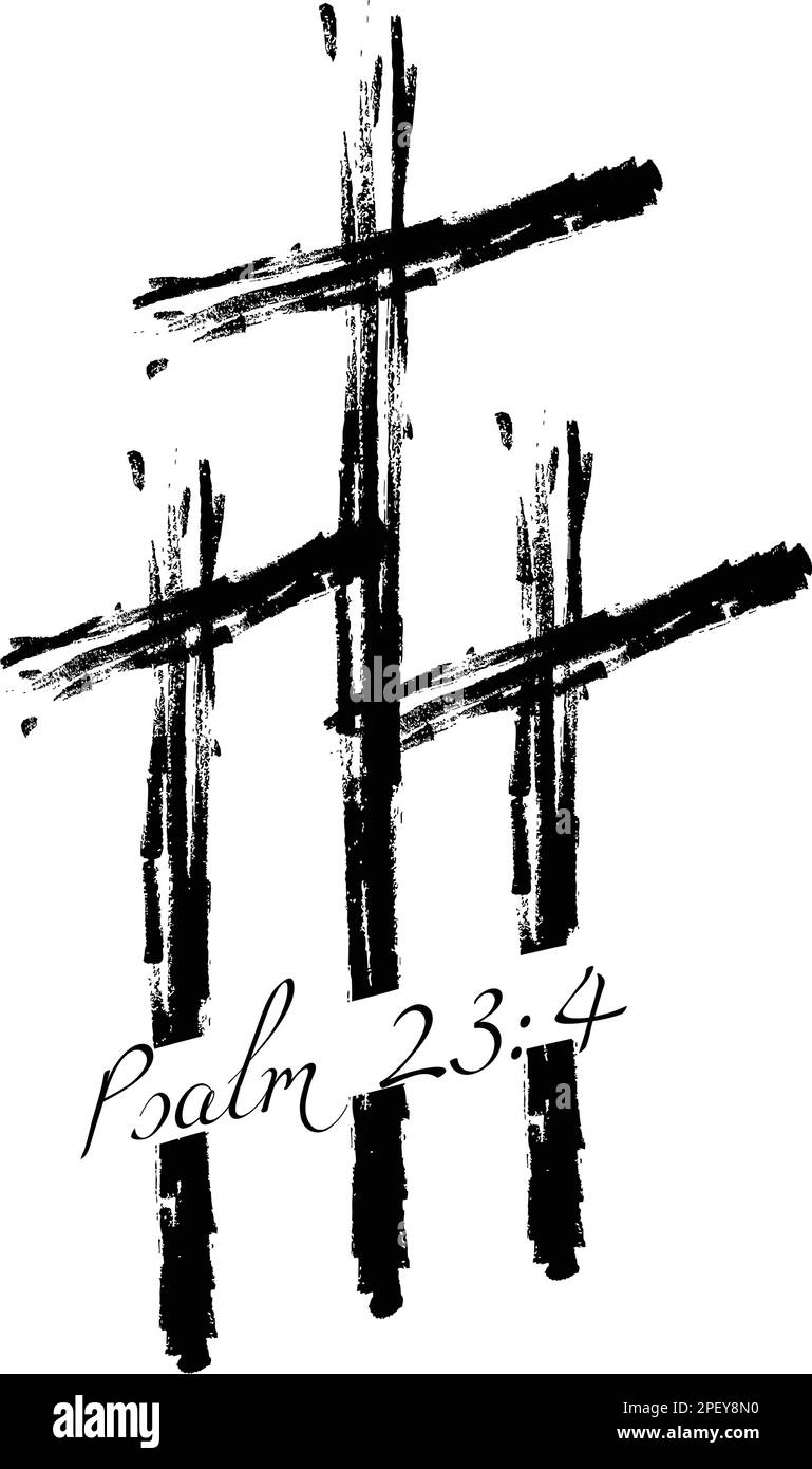 Psalms 23 Cross Tattoo