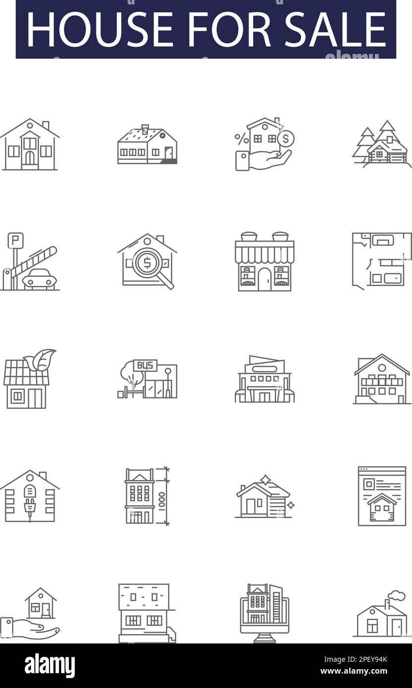 House for sale line vector icons and signs. Sale, Buy, Home, Property ...