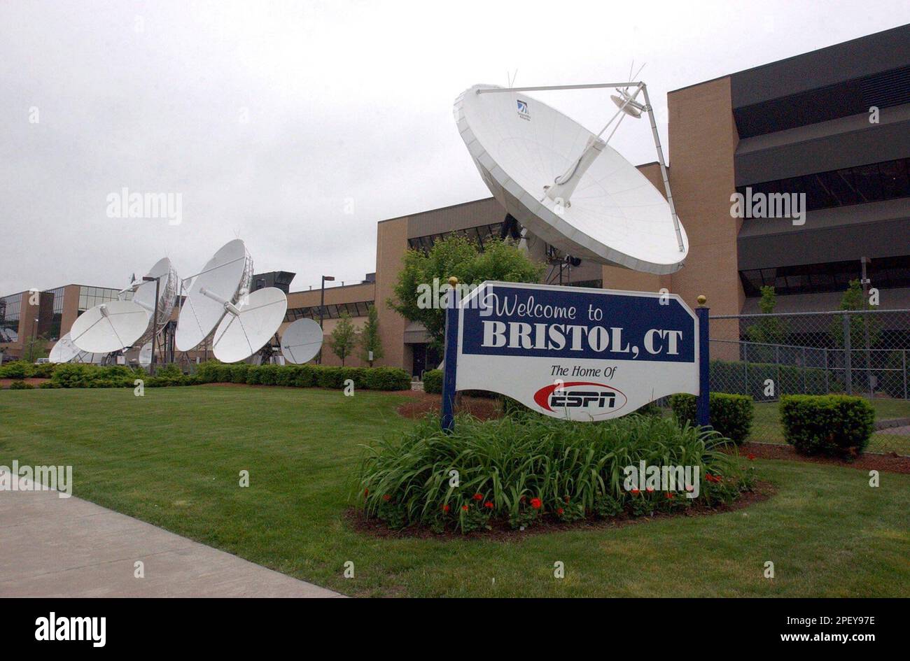 ESPN headquarters in Bristol, Conn., is shown Wednesday, May 26, 2004 ...