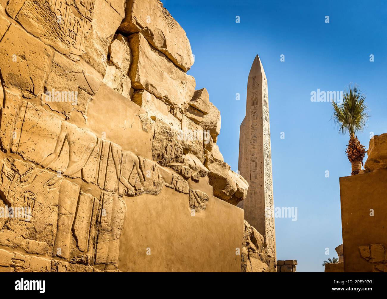 Obelisk behind the columned hall of Karnak, Luxor Egypt Stock Photo - Alamy