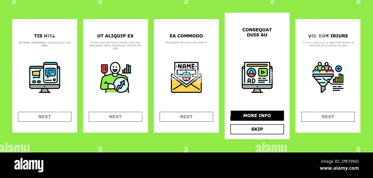 lead marketing generation onboarding icons set vector Stock Vector ...