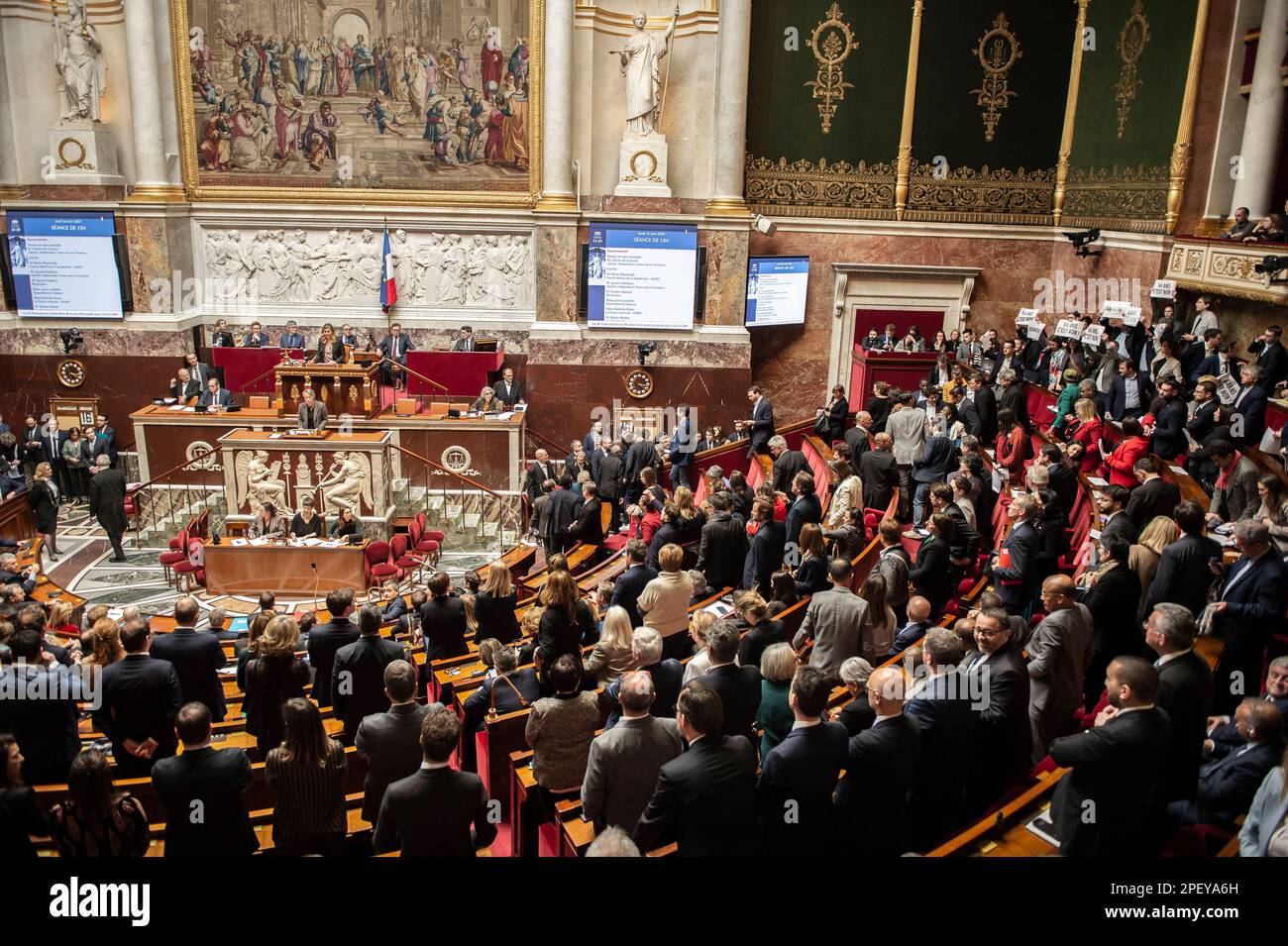 Paris, France. 16th Mar, 2023. Voting session on the government's ...