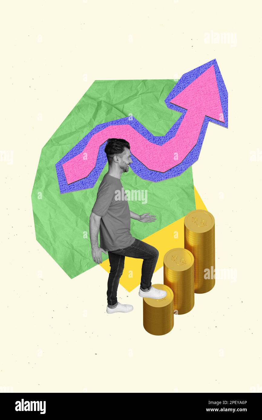 Photo cartoon comics sketch collage picture of confident purposeful guy ...