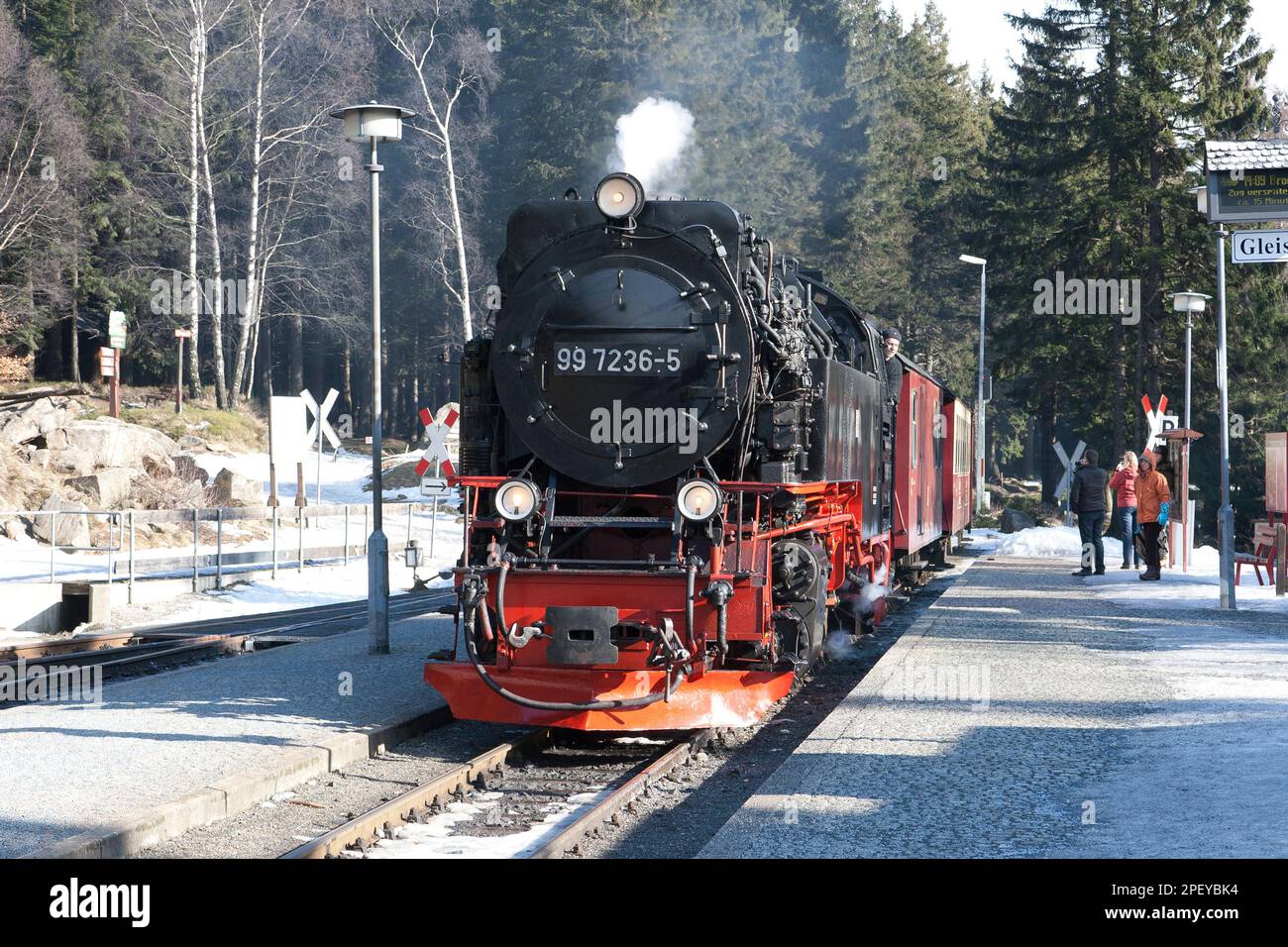 A Harz narrow gauge steam train arriving in Schierke Stock Photo - Alamy