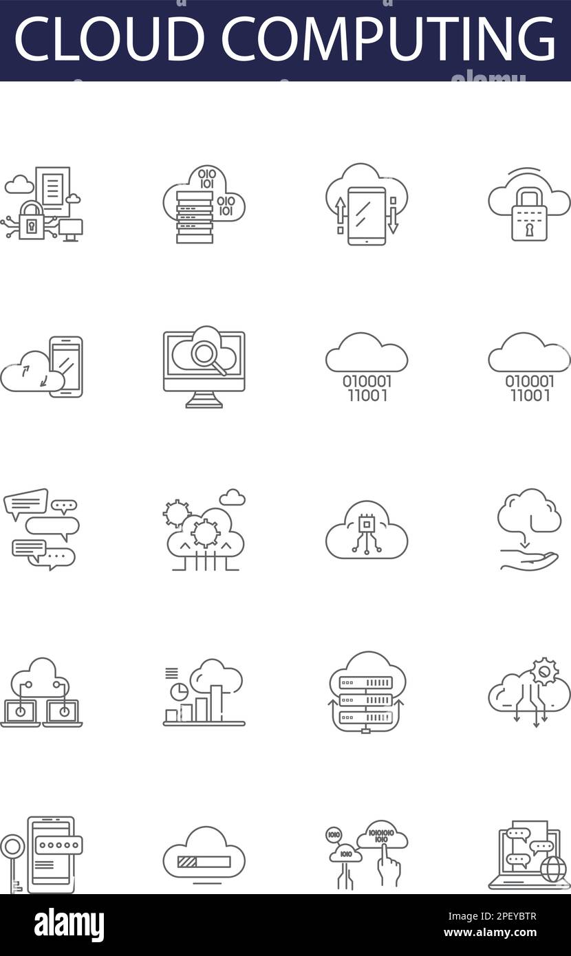 Cloud computing line vector icons and signs. Computing, Storage ... Cloud computing line vector icons and signs. Computing, Storage ...