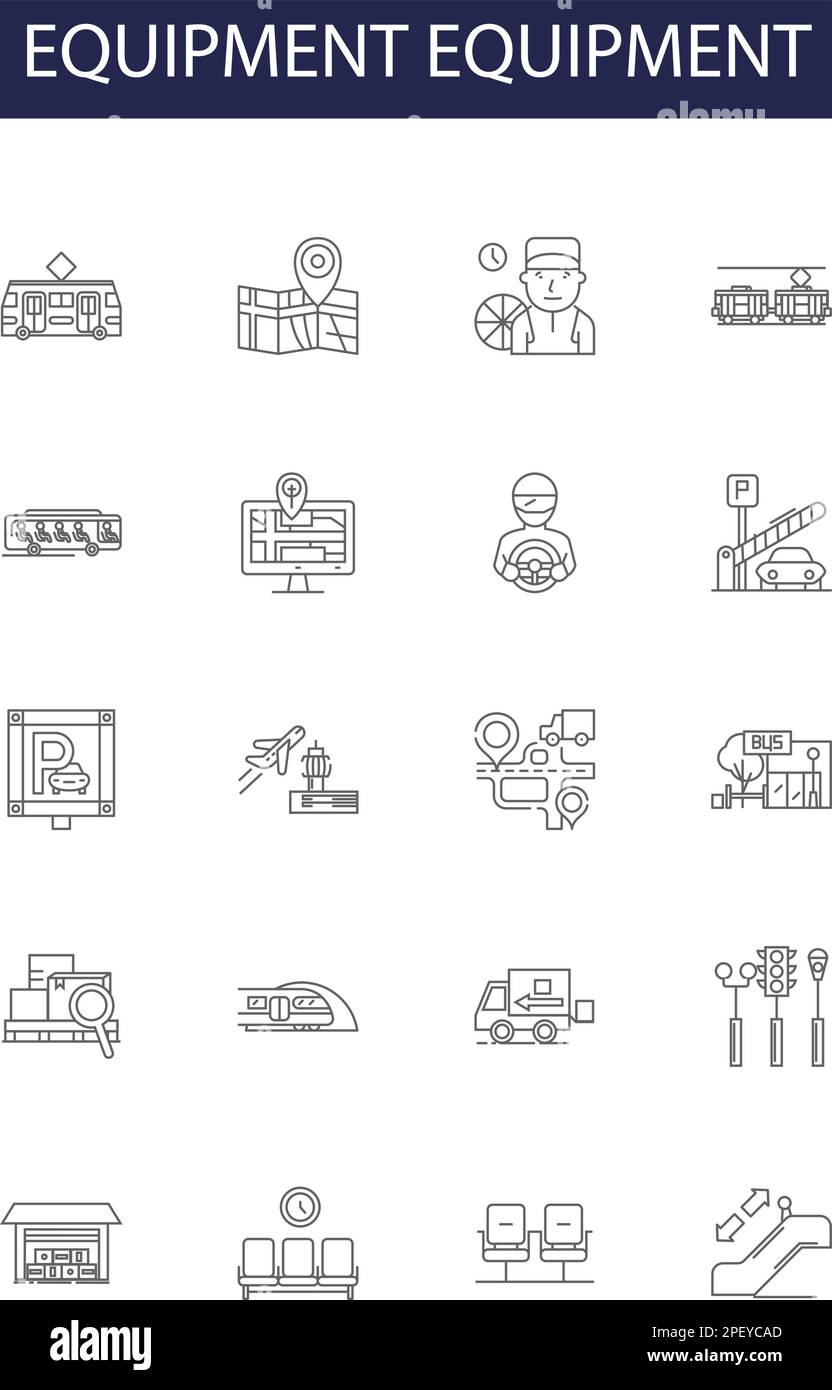 Equipment equipment line vector icons and signs. Gear, Supplies, Tools ...