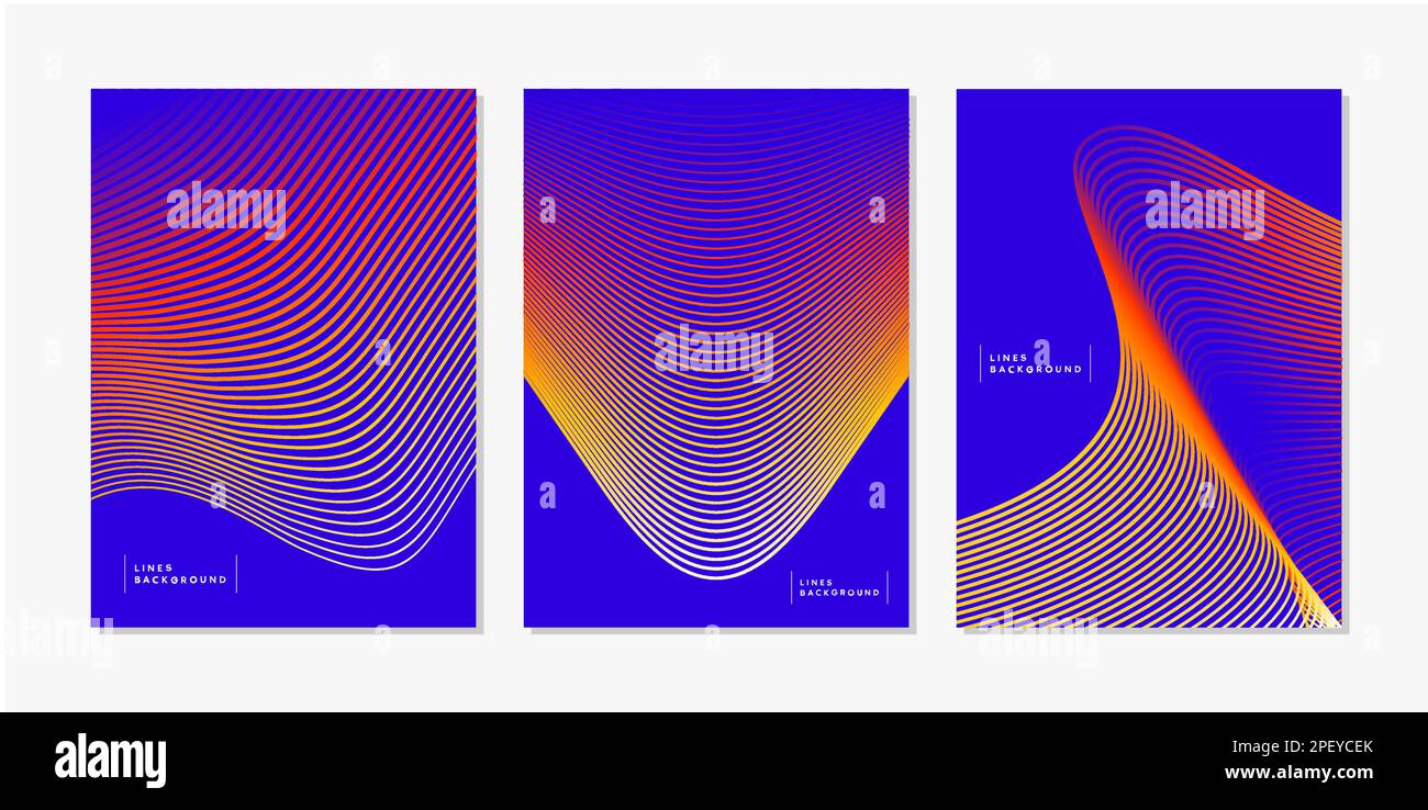 Abstract modern technology line wave background vector set Stock Vector ...