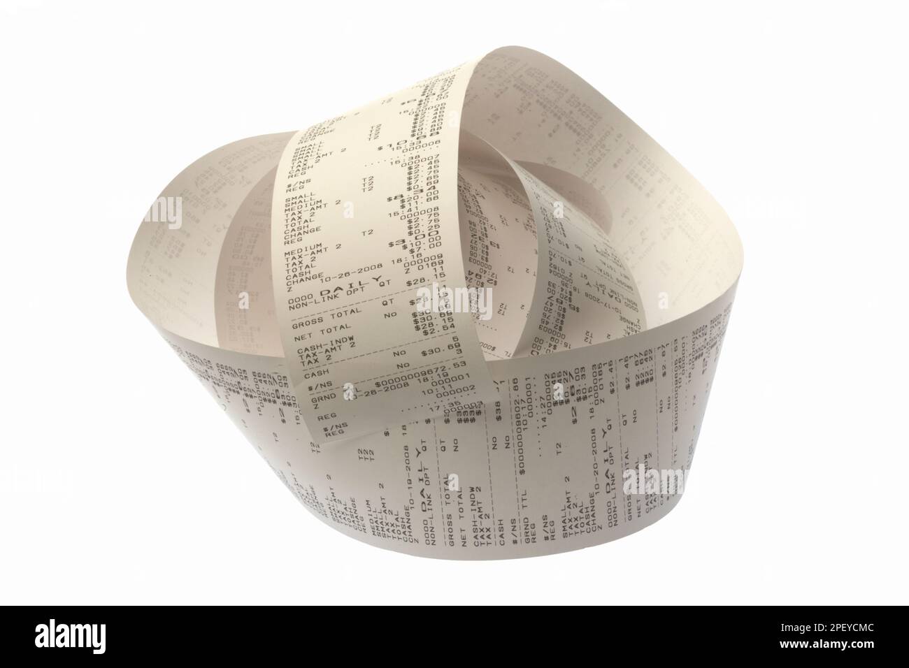 coil of paper from a printing, adding machine or cash register Stock ...