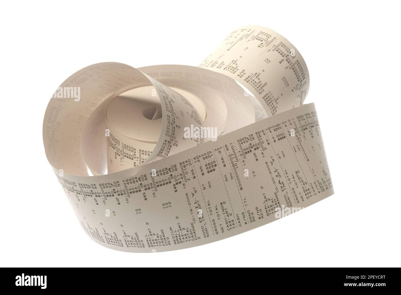coil of paper from a printing, adding machine or cash register Stock ...