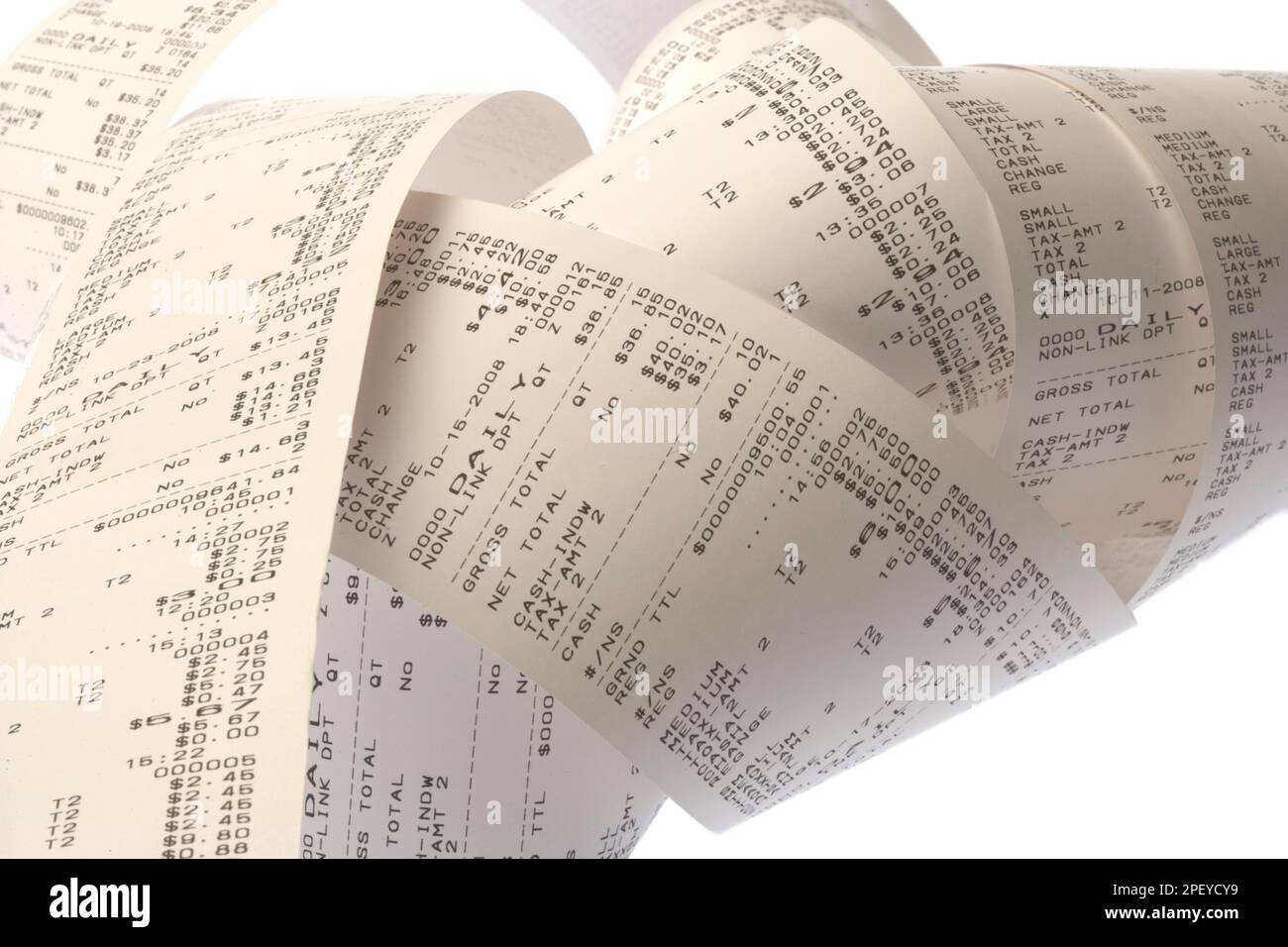 coil of paper from a printing, adding machine or cash register Stock ...