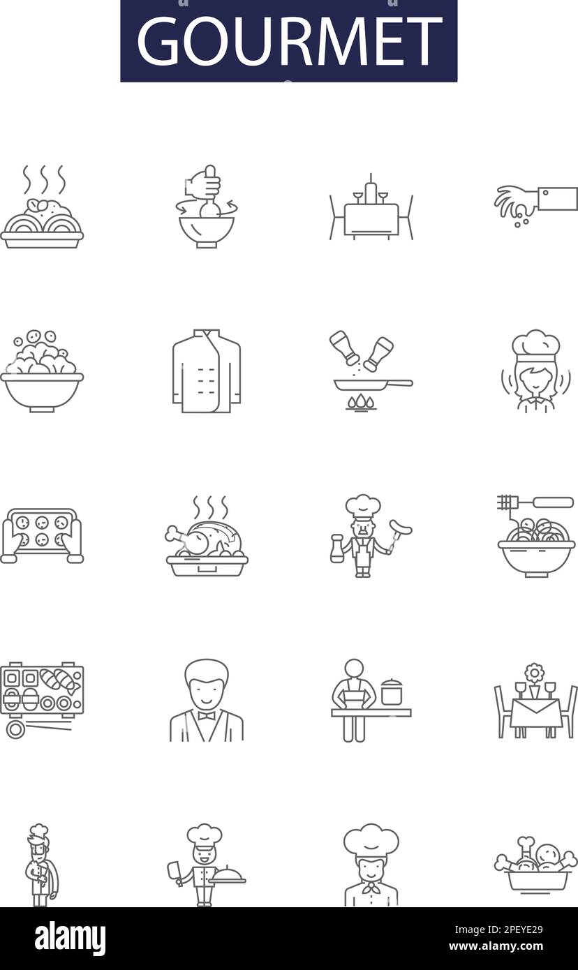 Gourmet line vector icons and signs. Cuisine, Epicurean, Epicure ...
