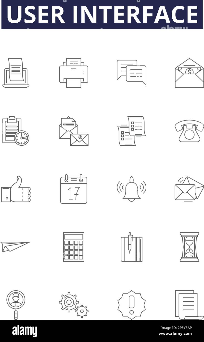 User Interface Line Vector Icons And Signs Interface Technology Internet Modern Vector