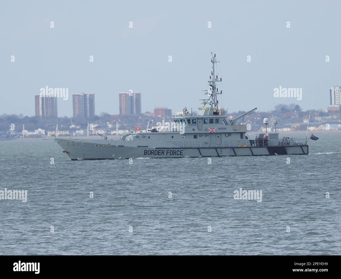 Sheerness, Kent, UK. 16th Mar, 2023. Border Force cutter Seeker seen ...