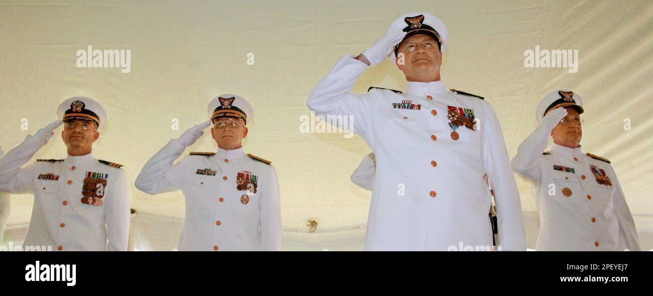 Rear Admiral Ronald F. Silva, second from right, commander, 9th Coast ...