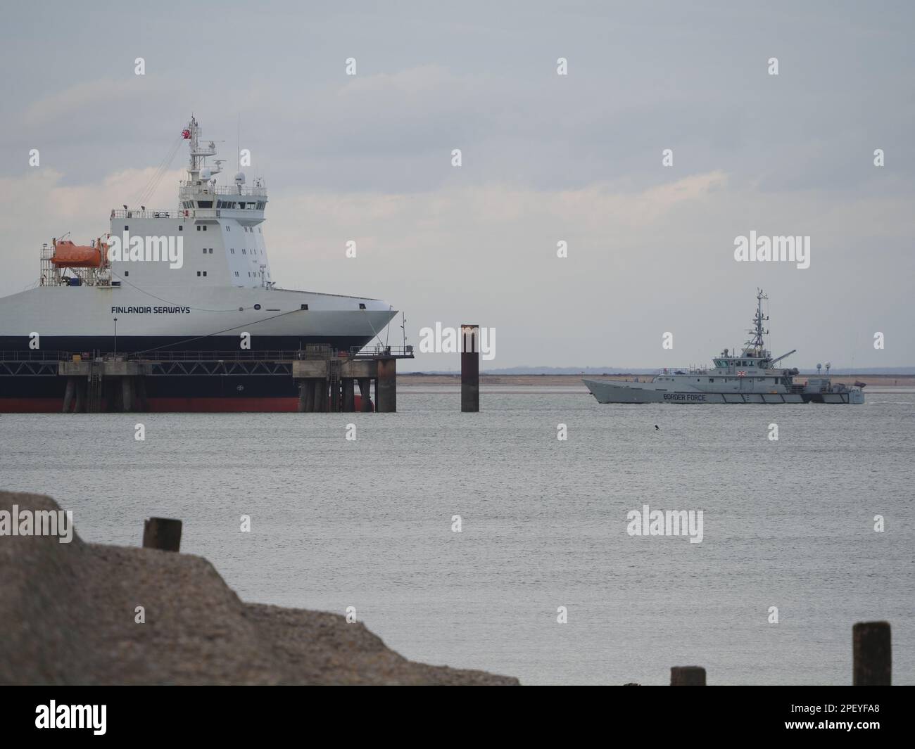 Sheerness, Kent, UK. 16th Mar, 2023. Border Force cutter Seeker seen ...