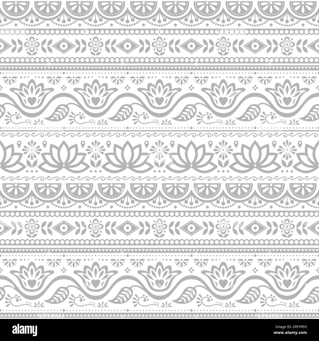Pakistani truck art vector seamless pattern, Indian truck floral black ...