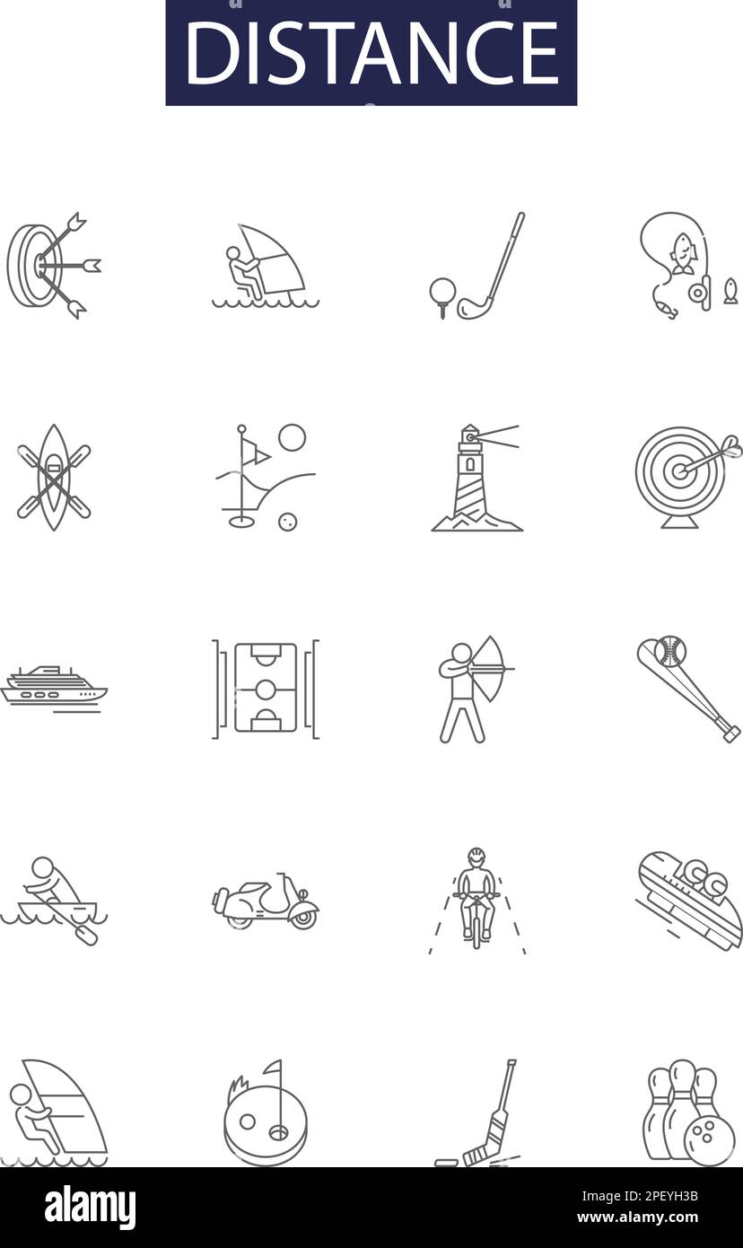 Distance line vector icons and signs. Away, , Interval, Span ...