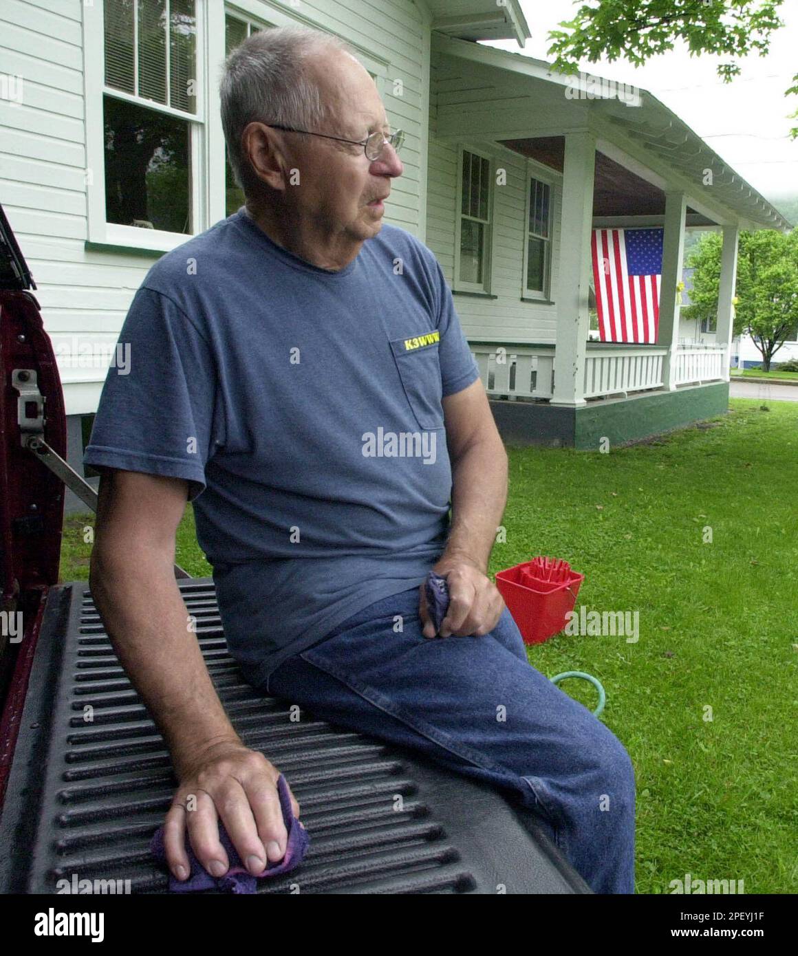 Bud Evans, a resident of Hyndman, Pa., the hometown of Army Spc. Jeremy ...