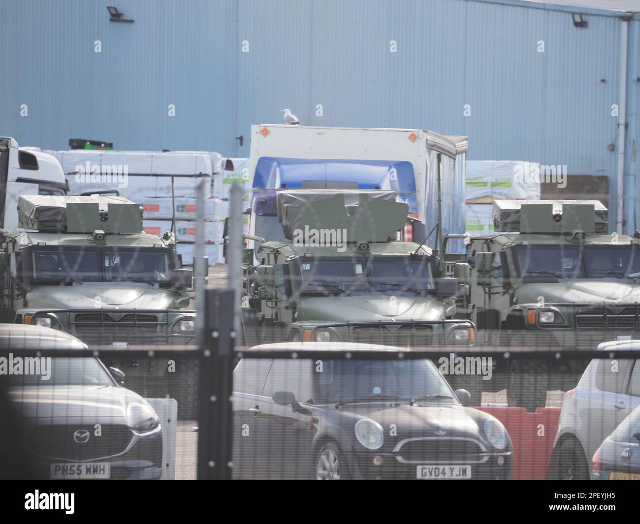 Sheerness, Kent, UK. 16th Mar, 2023. Five military 'protected patrol ...