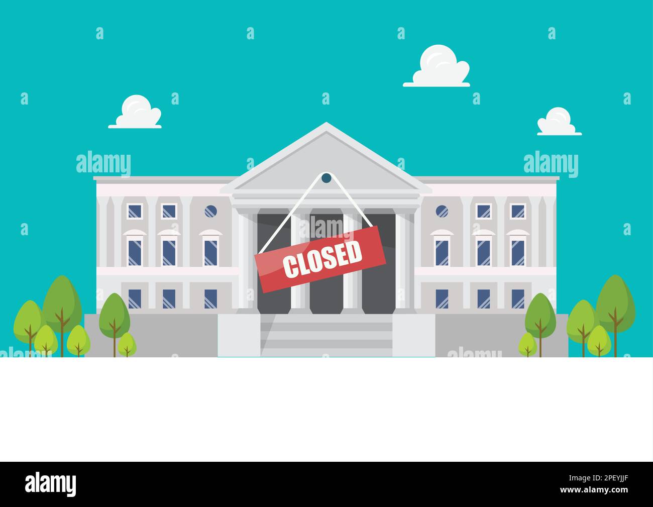 Bank closed concept. Financial crisis vector illustration Stock Vector ...