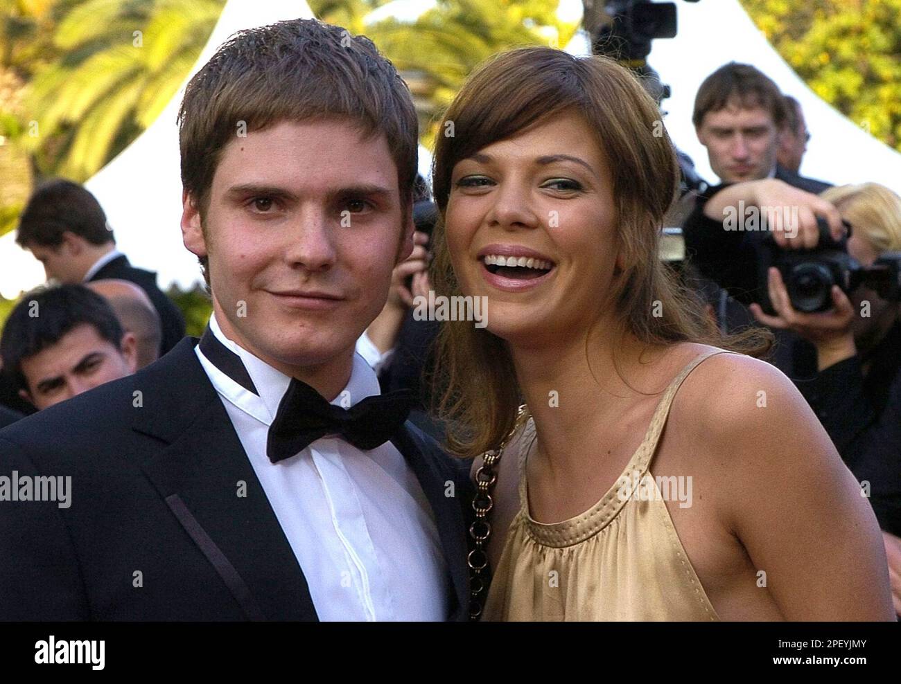 German actor Daniel Bruehl arrives with Jessica Schwatz of Germany for ...