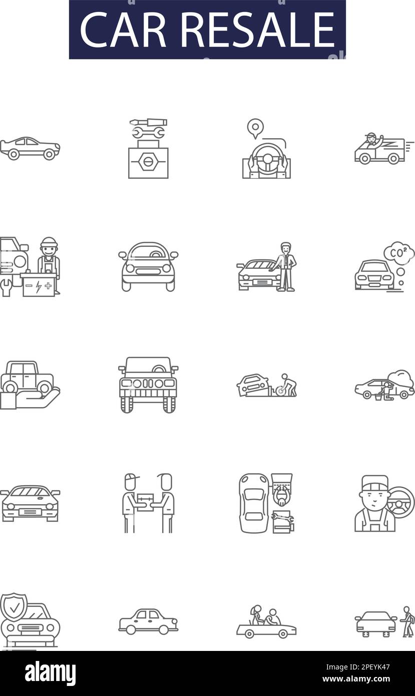 Car resale line vector icons and signs. Resale, Used, Vehicles, Buy ...